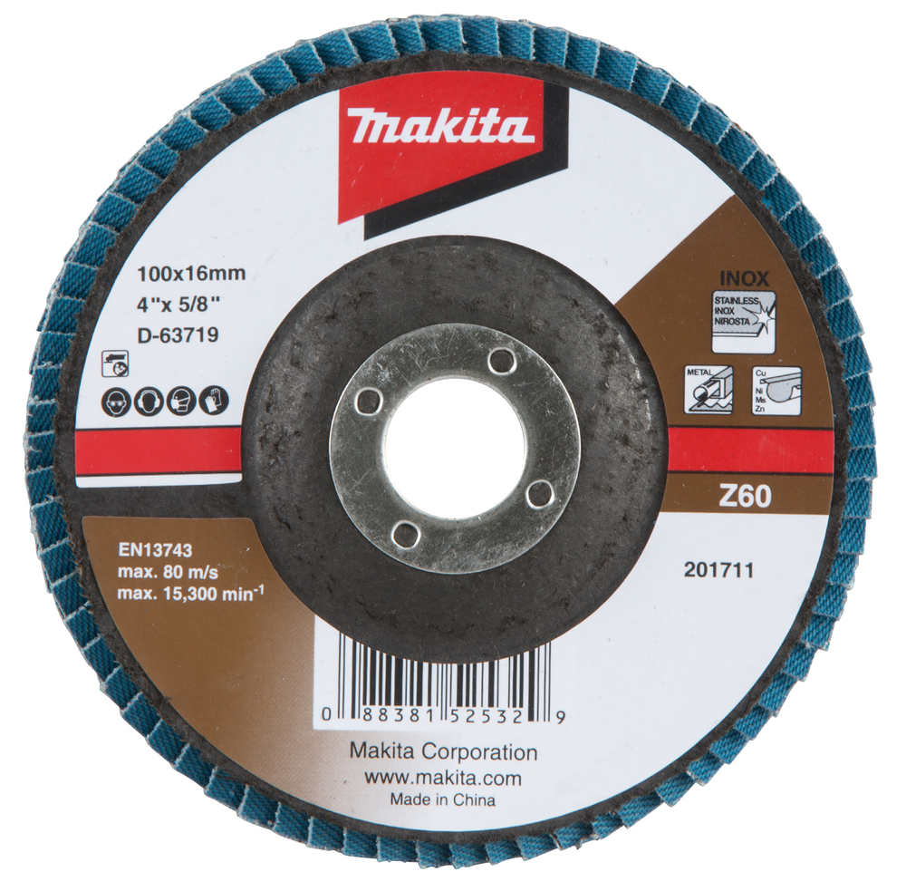 D-63719 - Flap disc 100 x 16 mm, Z60