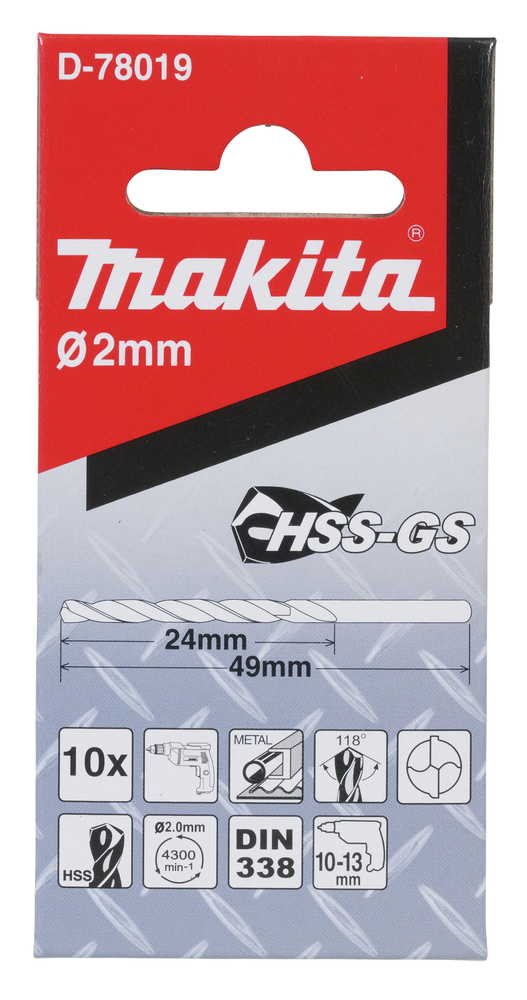 D-78019 - Bohrer 2mm HSS-GS 10Stk.