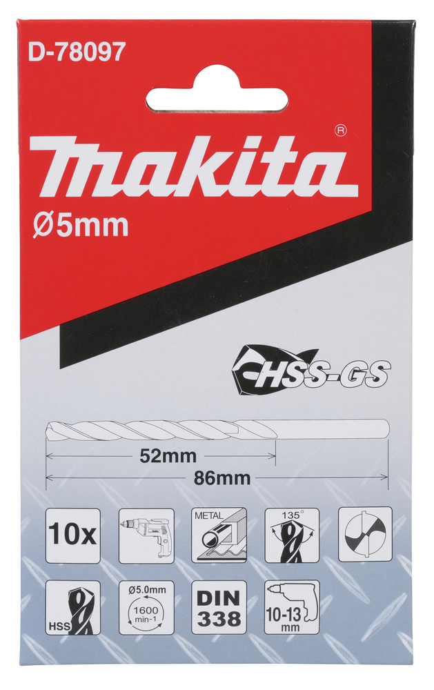 D-78097 - Bohrer 5mm HSS-GS 10Stk.