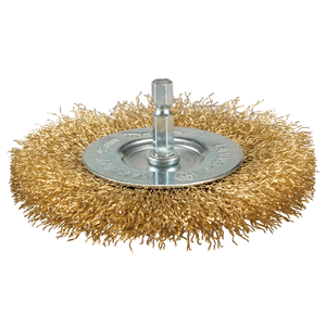 D-73695 - Stålbørste, 100 mm x 0,3 mm bølget tråd, 1/4", messingbelagt