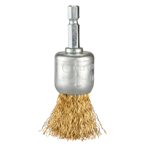 D-73726 - Stålbørste, 24 mm x 0,3 mm bølget tråd, 1/4", messingbelagt